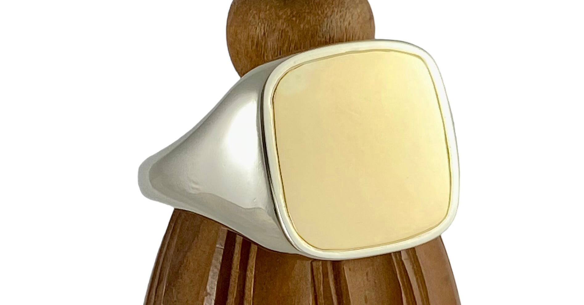 Two Tone Cushion Shape SIGNET RING – Signet Circle